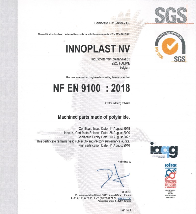 NF EN 9100 | INNO-PLAST nv